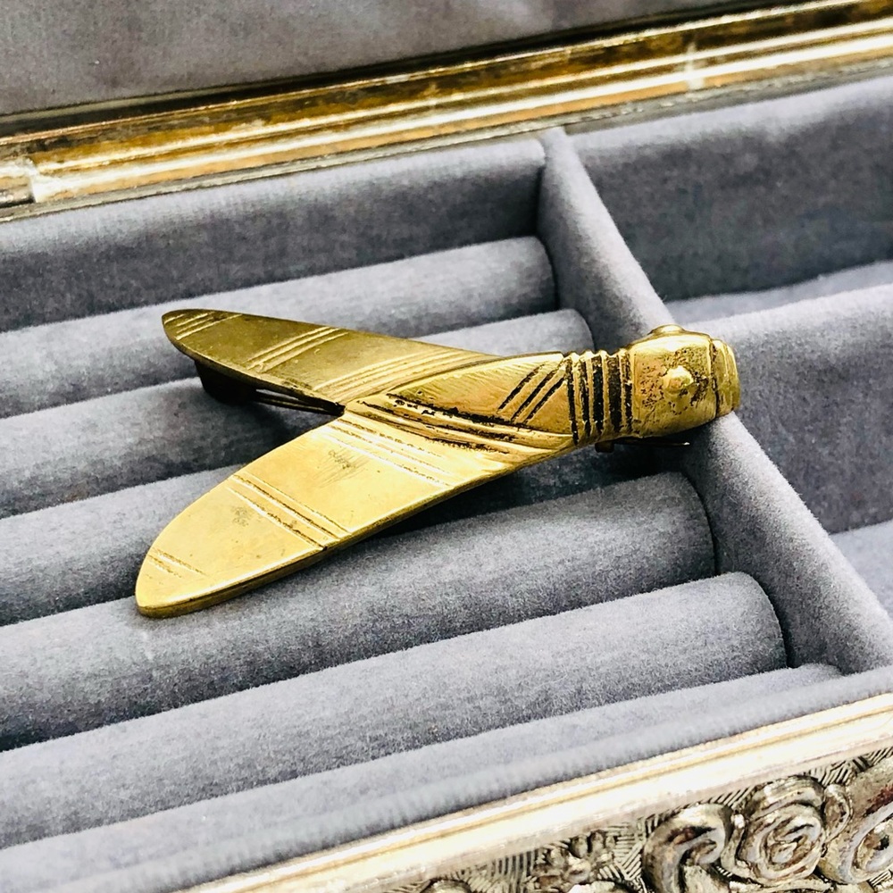Antique Nouveau Winged Cicada Bug Figural Brooch Rare… - Gem